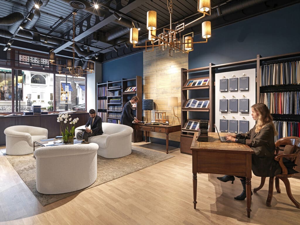 New contemporary Savile Row showroom for Holland and Sherry - Retail ...