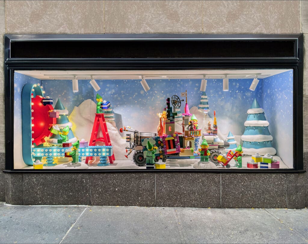 Playful elves run Assembly Theatre in LEGO Christmas window - Retail ...