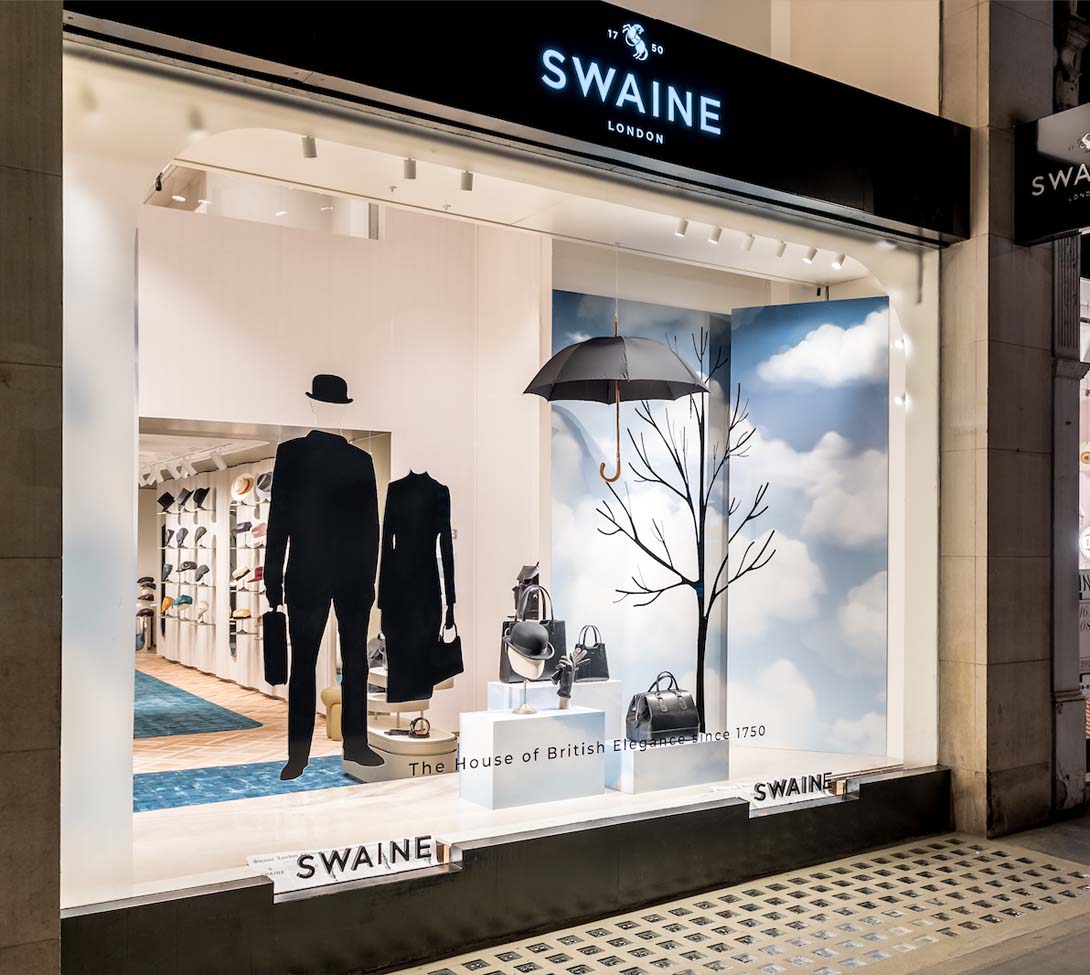 Surrealist inspired window displays mark the opening of Swaine's ...