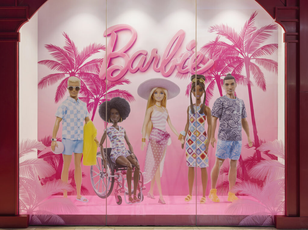 Selfridges and Hamleys turn windows blushing pink for Barbie - Retail ...